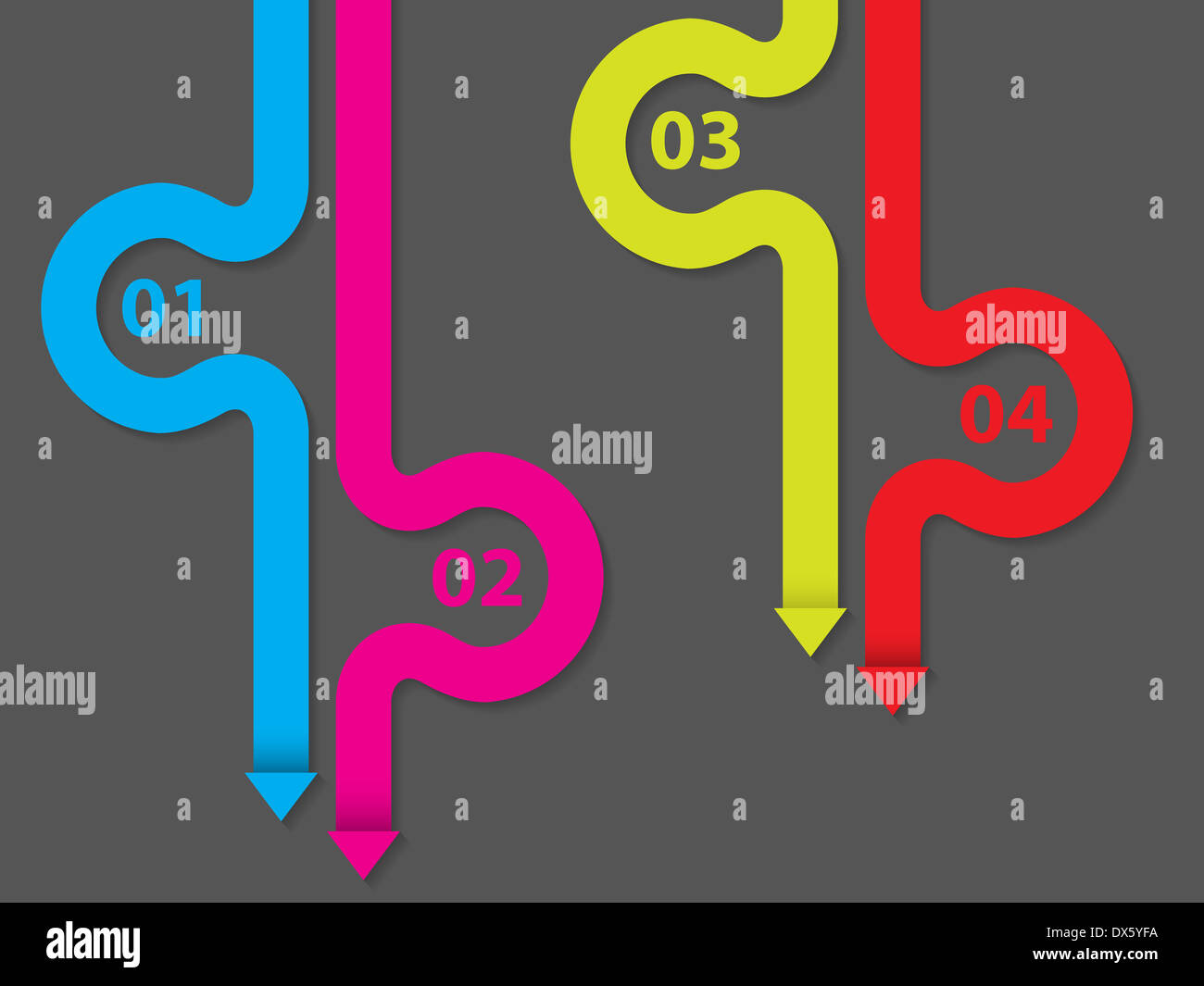 Infographic background design with curling arrow elements and text ...
