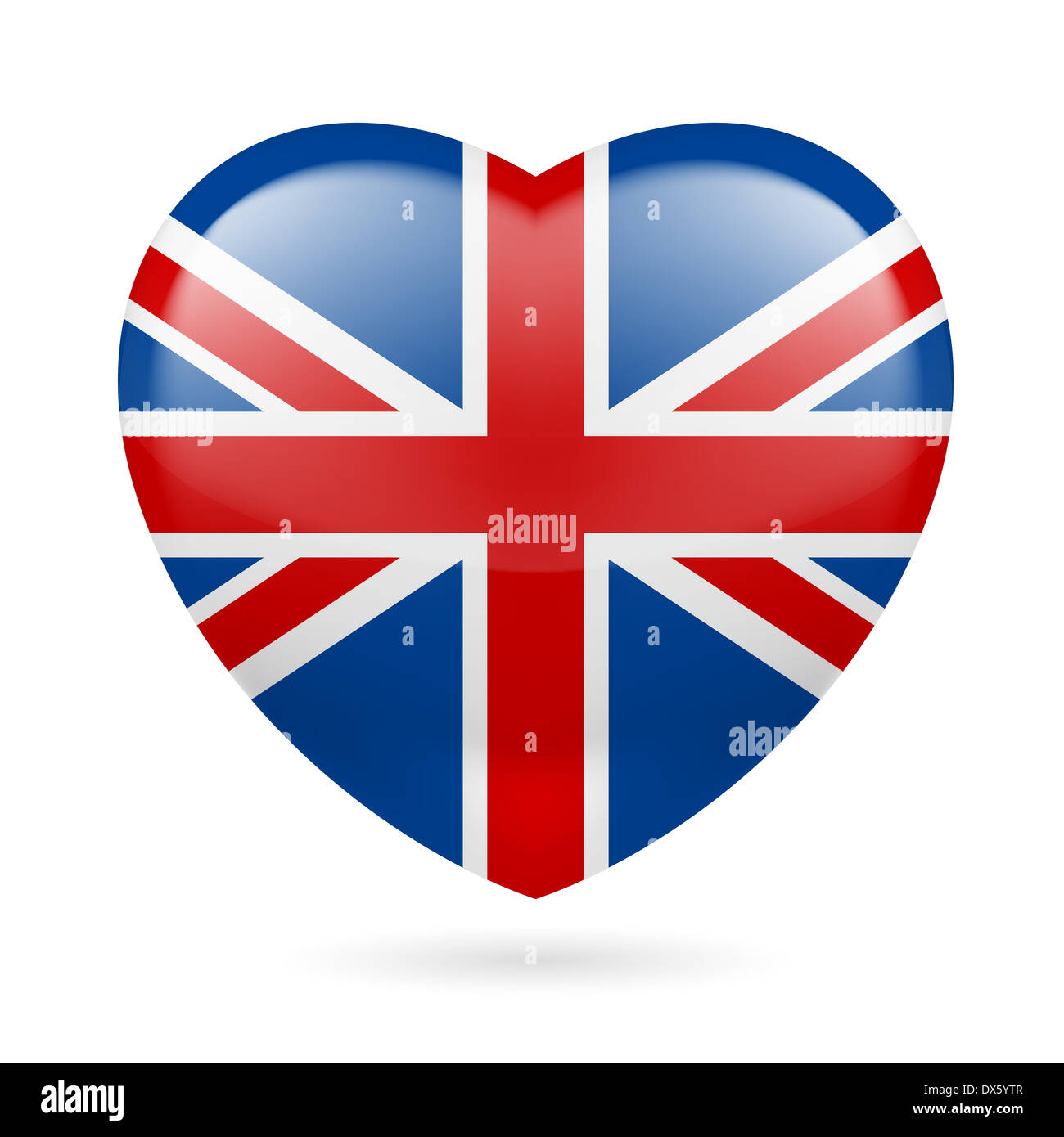 Heart with British flag colors. I love United Kingdom Stock Photo - Alamy