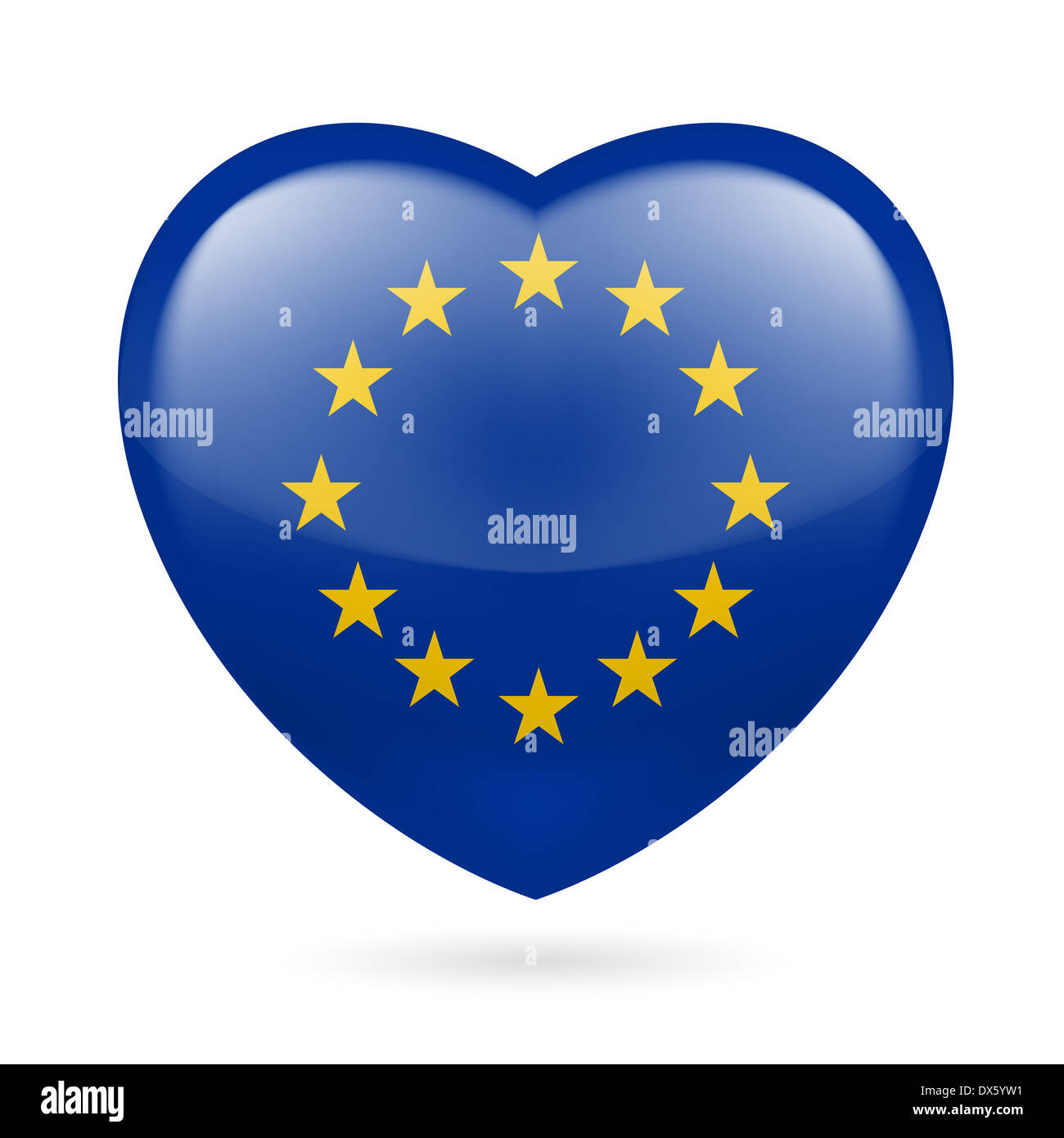 Heart with European Union flag colors. I love EU Stock Photo - Alamy