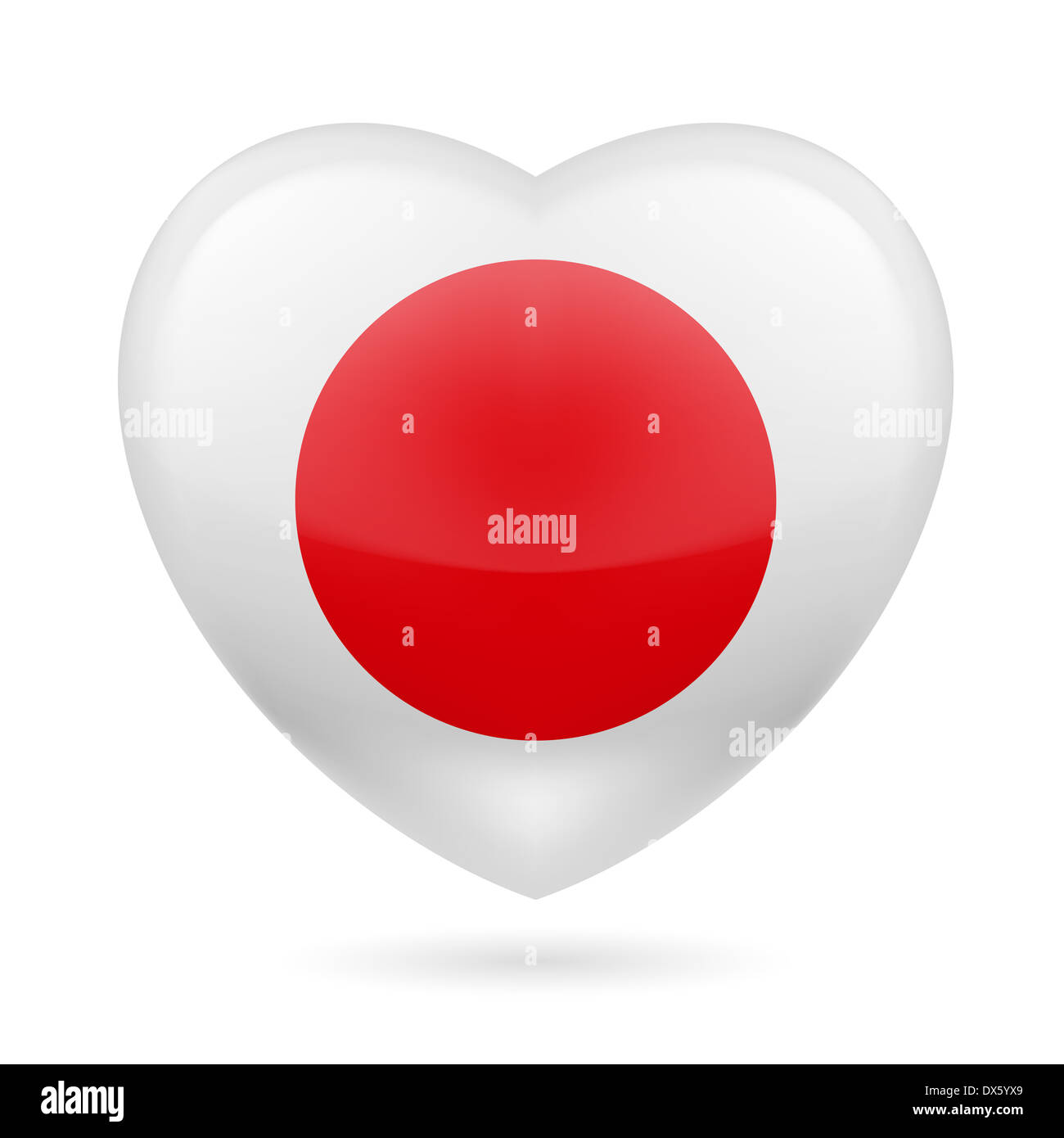 Heart with Japanese flag colors. I love Japan Stock Photo - Alamy