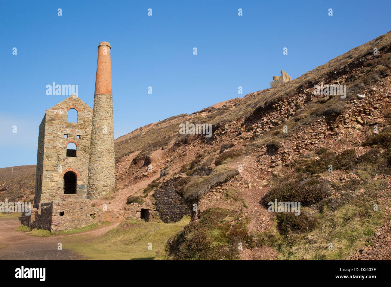 Cornwall Tin mines England UK near St Agnes Beacon on the South West ...