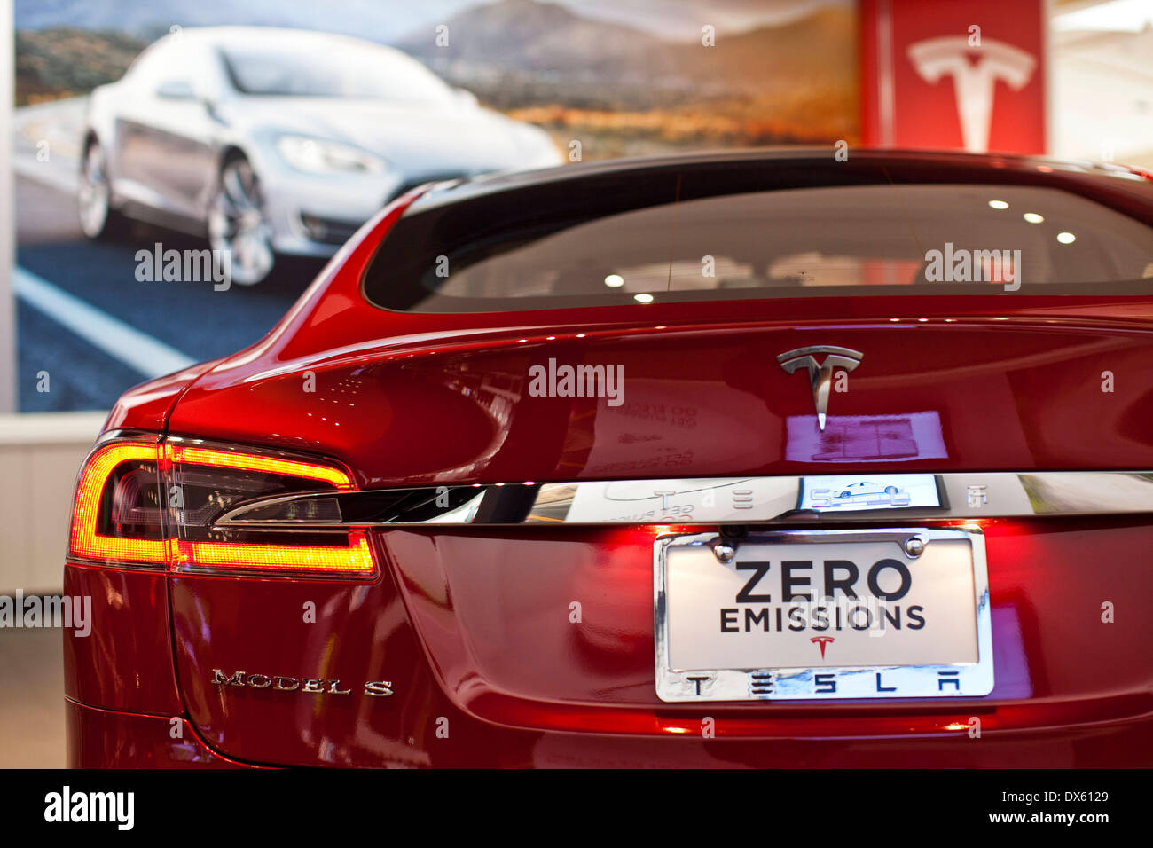 Mission Viejo, California, USA. 18th Mar, 2014. Tesla model S in the ...