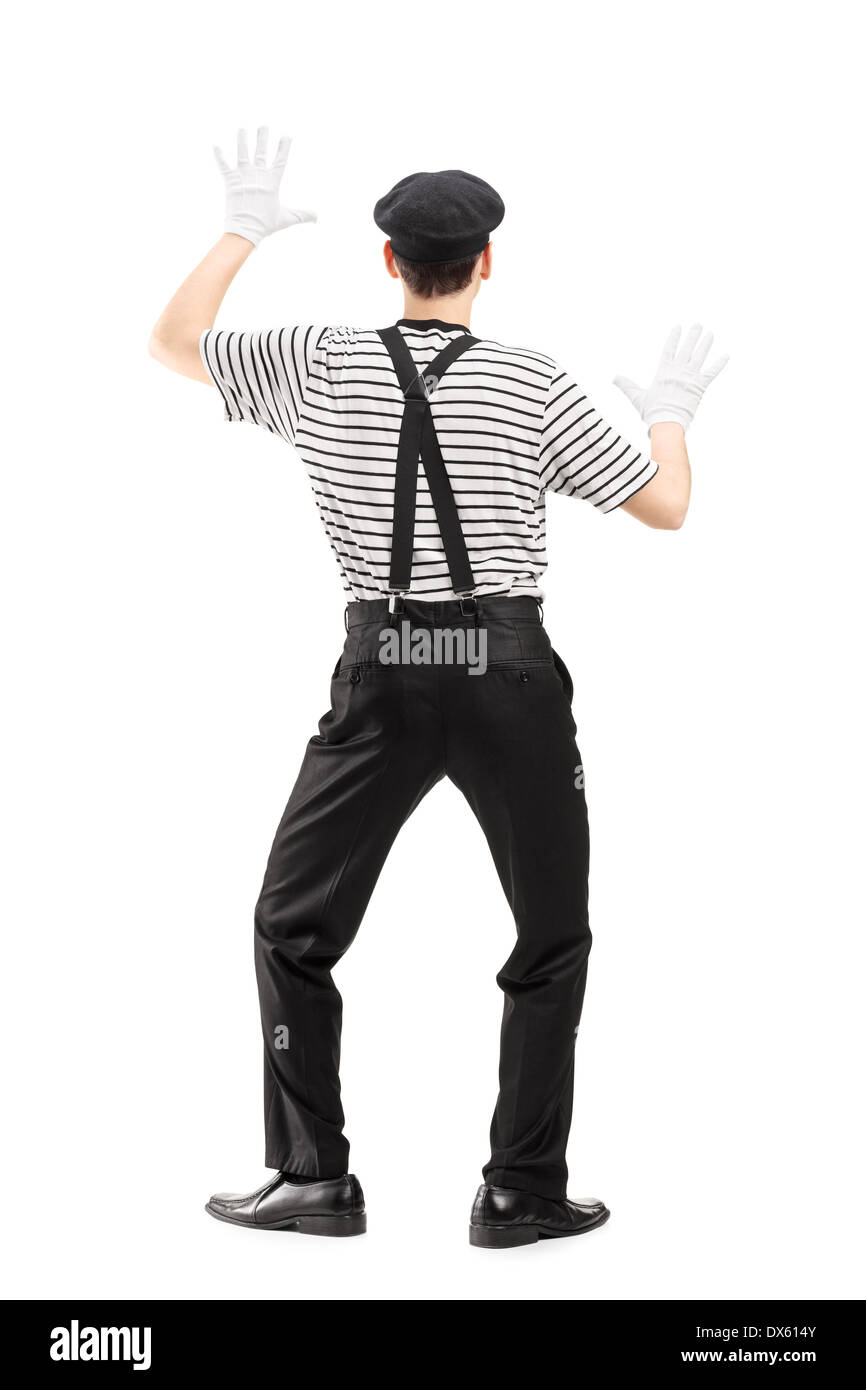 Full length portrait of a mime artist performing Stock Photo - Alamy