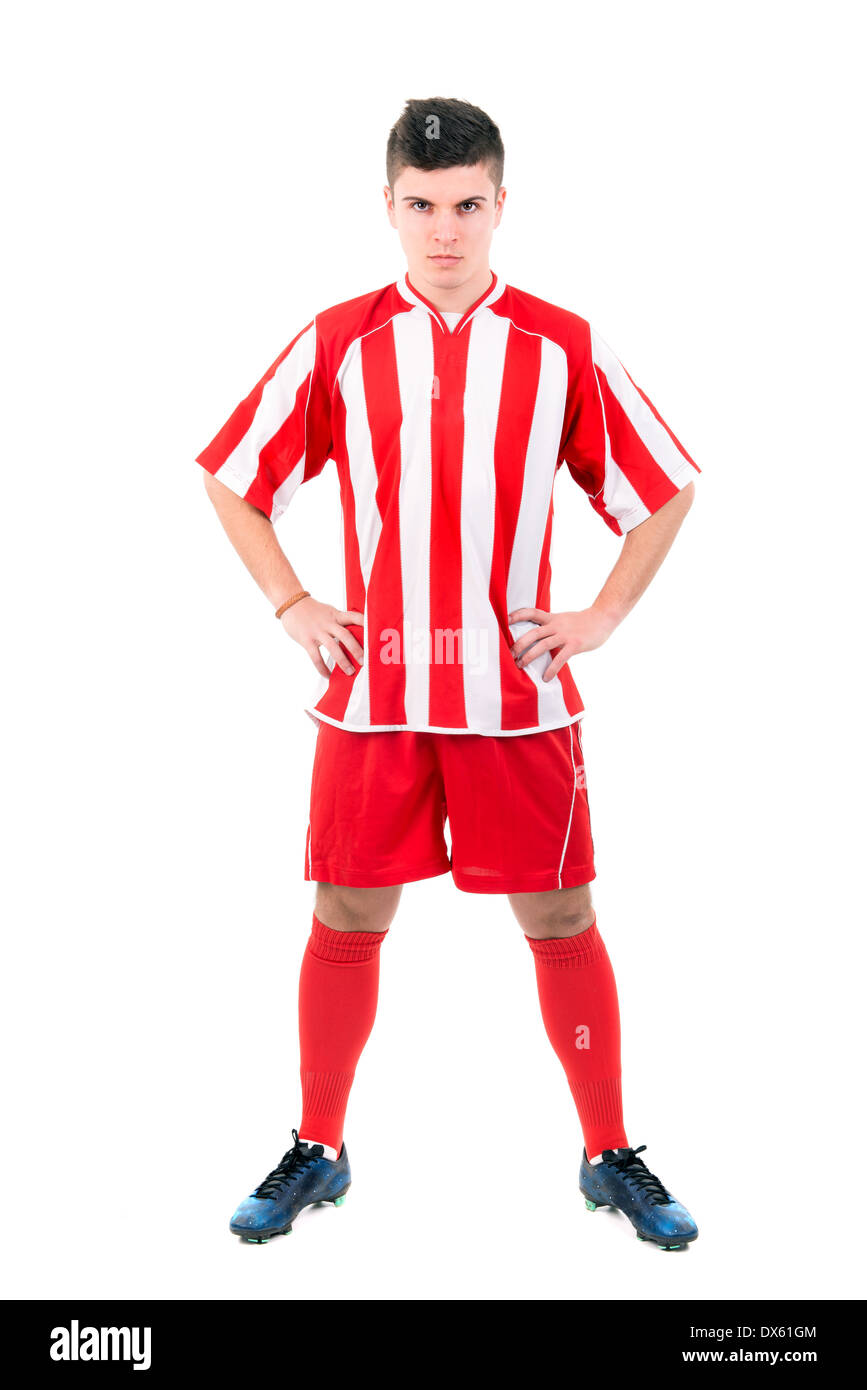 Football player isolated in white Stock Photo - Alamy