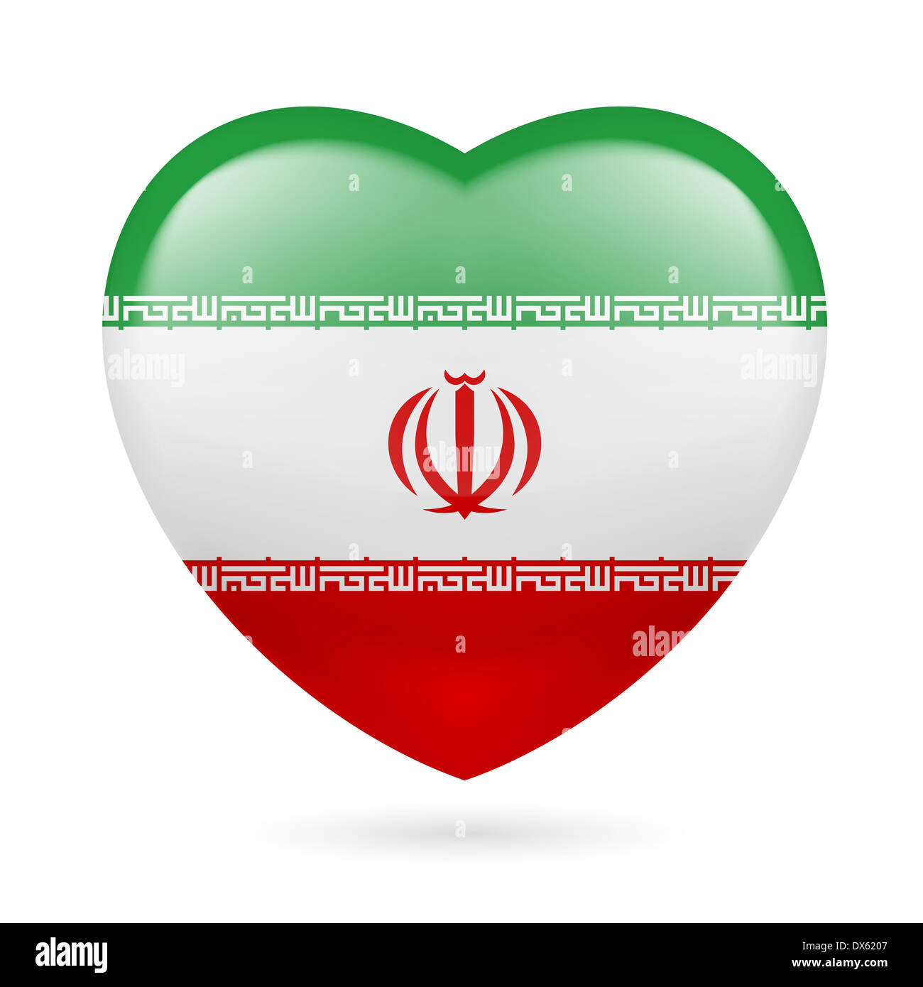 Heart with Iranian flag colors. I love Iran Stock Photo - Alamy