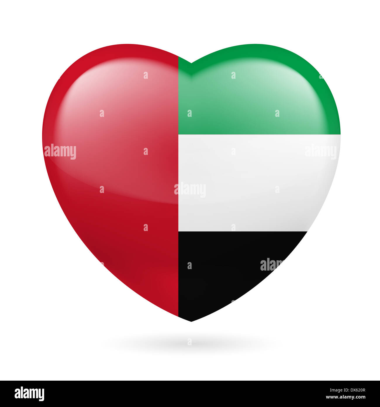 Heart with United Arab Emirates flag colors. I love UAE Stock Photo - Alamy