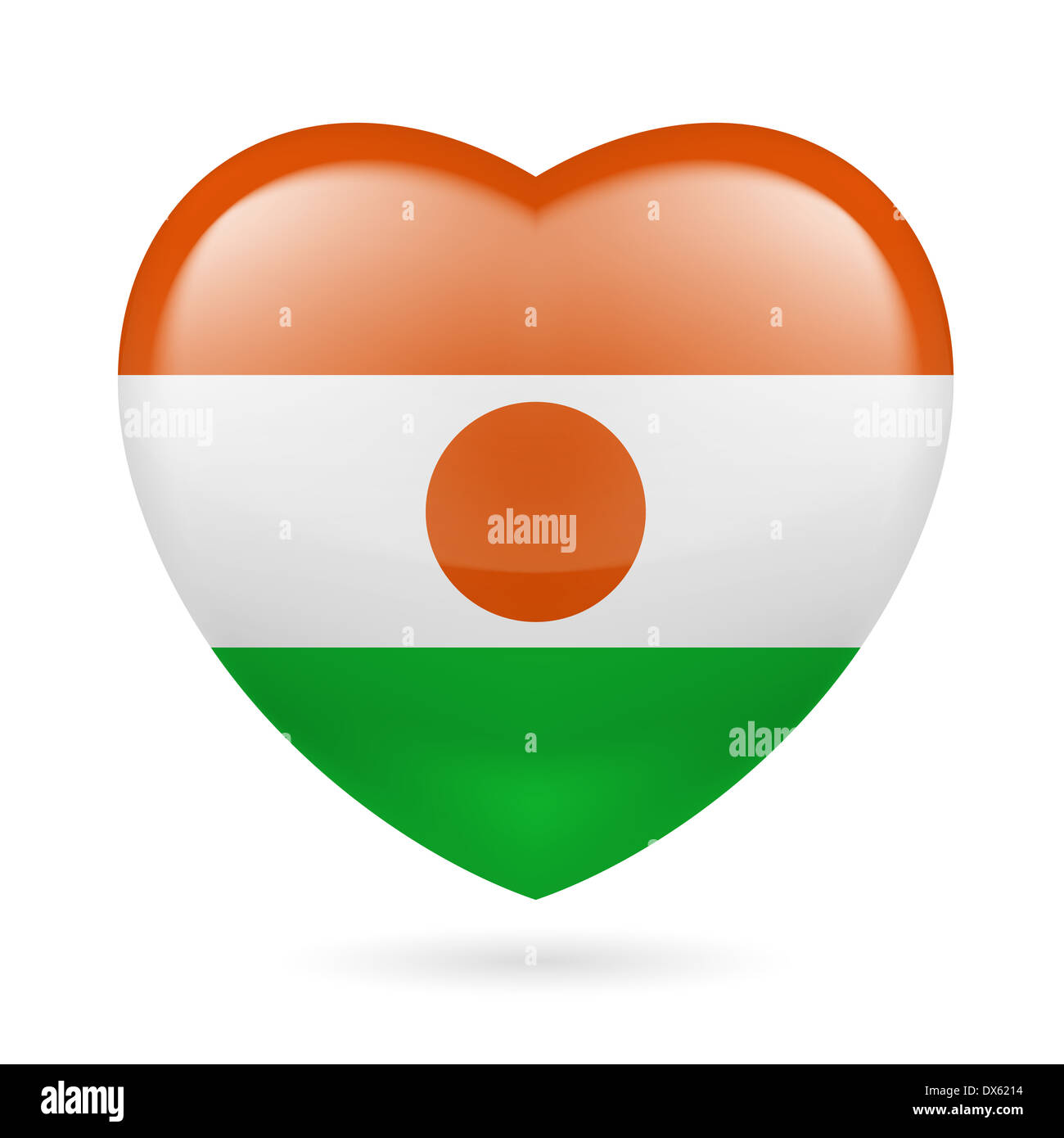 Heart with Nigerian flag colors. I love Niger Stock Photo - Alamy