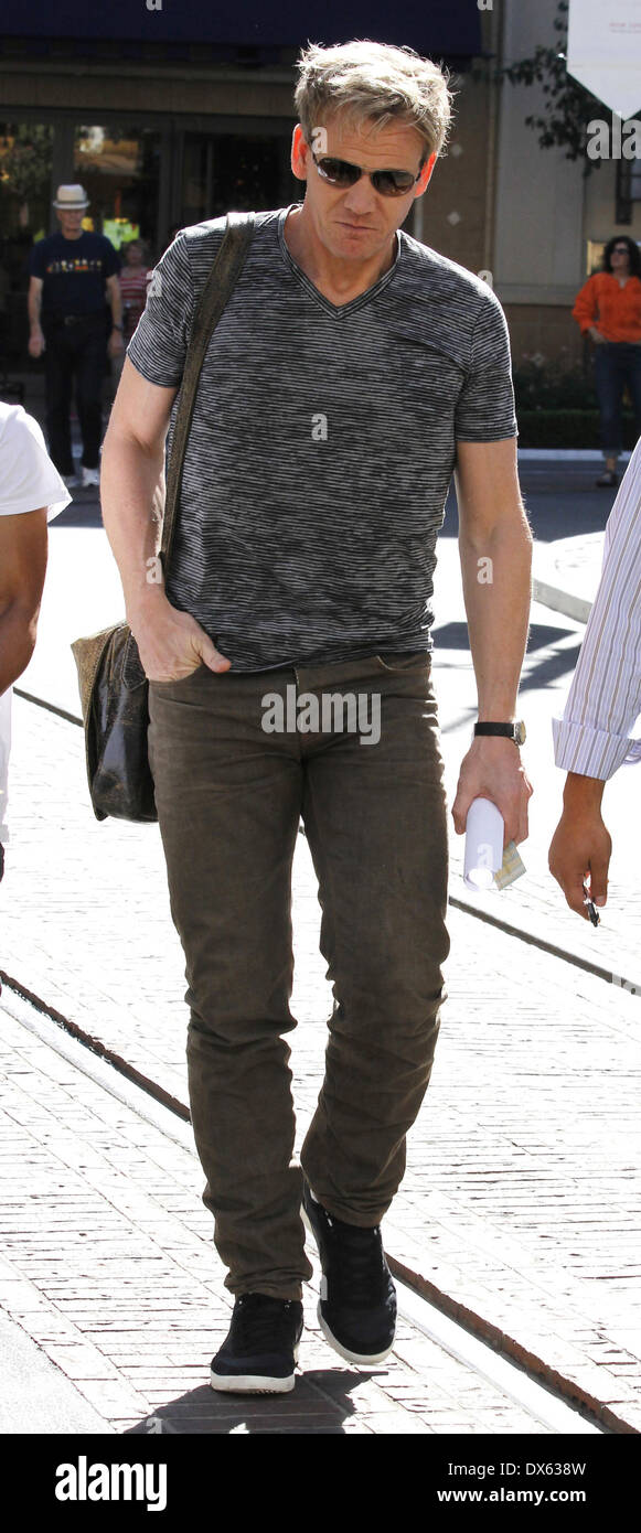 Gordon Ramsay leaves his restaurant The Fat Cow at The Grove Los ...