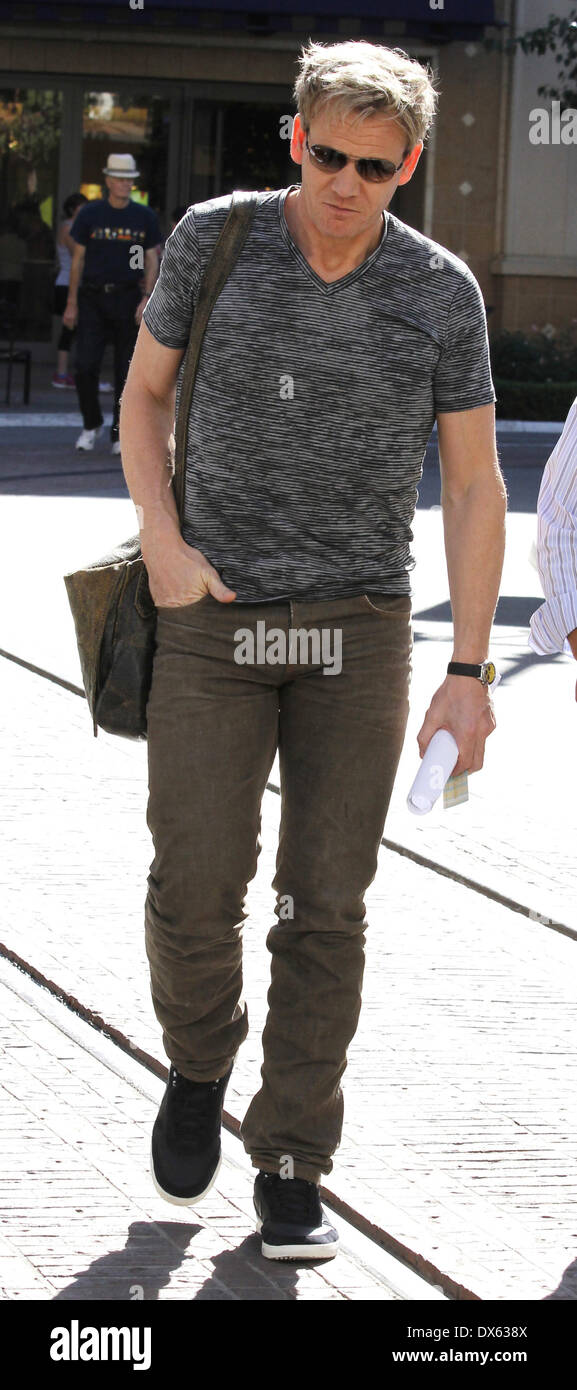 Gordon Ramsay leaves his restaurant The Fat Cow at The Grove Los ...