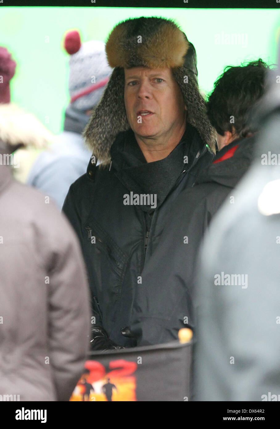 Bruce Willis filming scenes for the new movie 'Red 2' off Hatton Garden ...