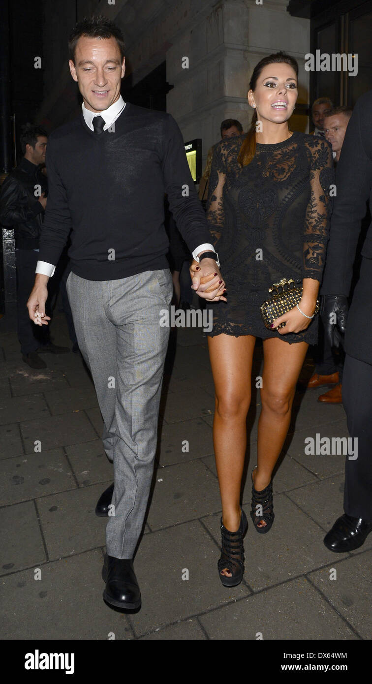 John Terry and his wife Toni leave Novikov restaurant in Mayfair London ...