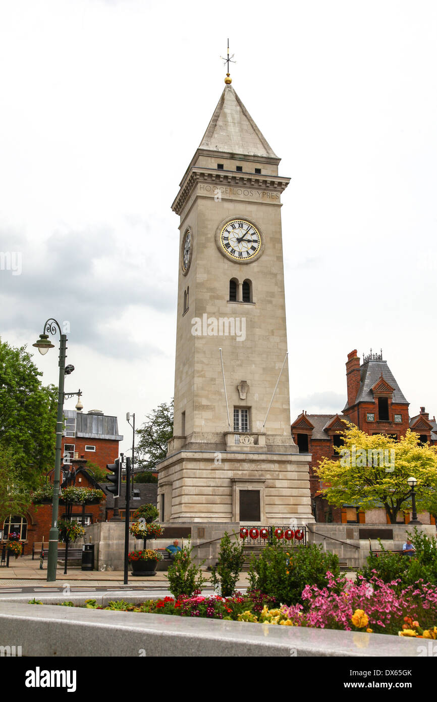 The Nicholson War Memorial in the centre of the market town of Leek ...