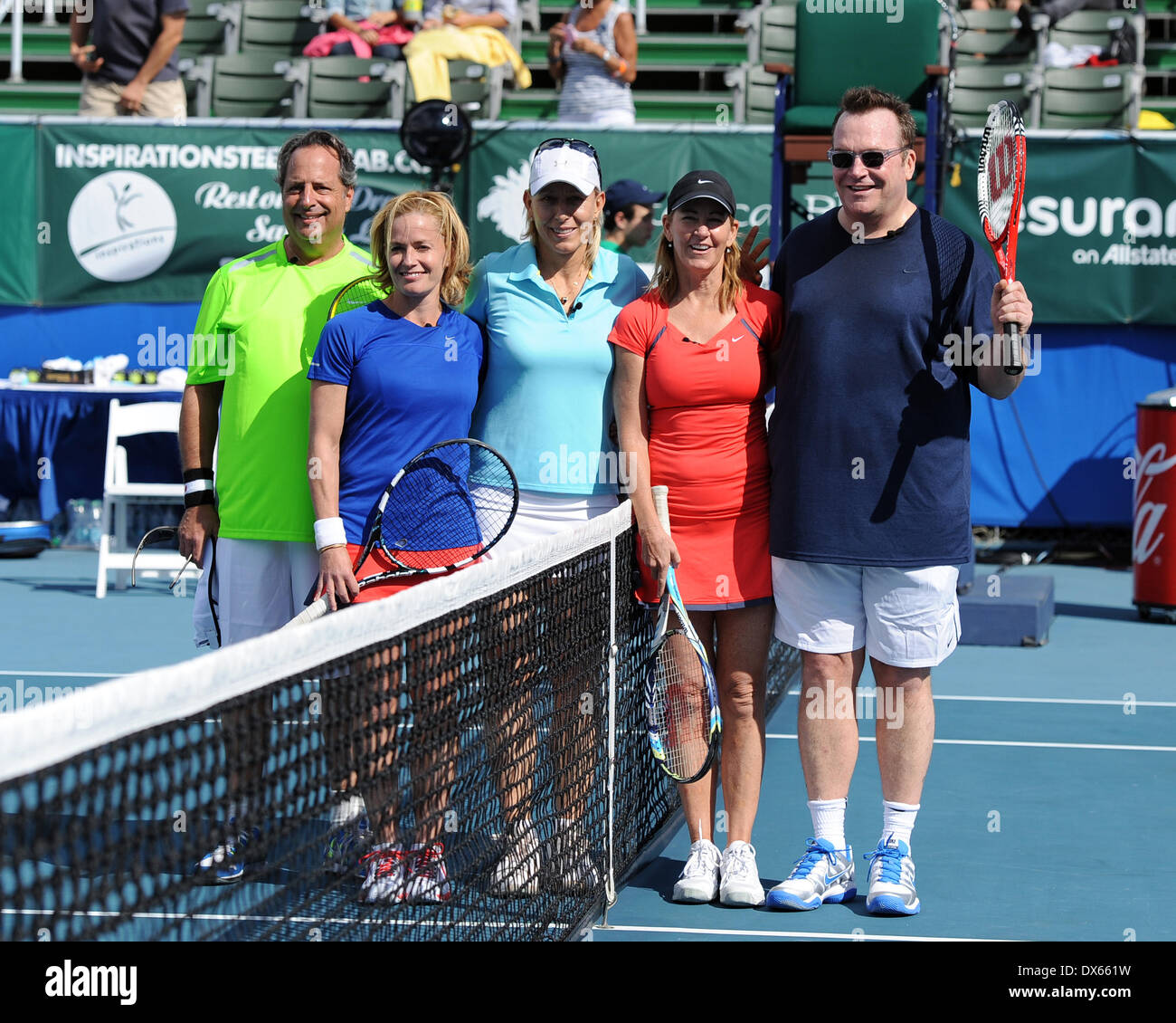 (L-R) Jon Lovitz,Elizabeth Shue,Martina Navratalova,Chris Evert, and ...