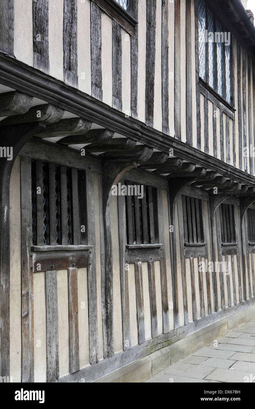 Historic lathe & plaster timbered walls of Town Hall building in Chapel ...