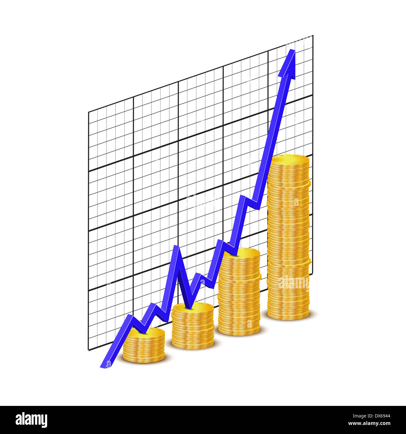 Financial graph with coins. Vector Stock Photo - Alamy