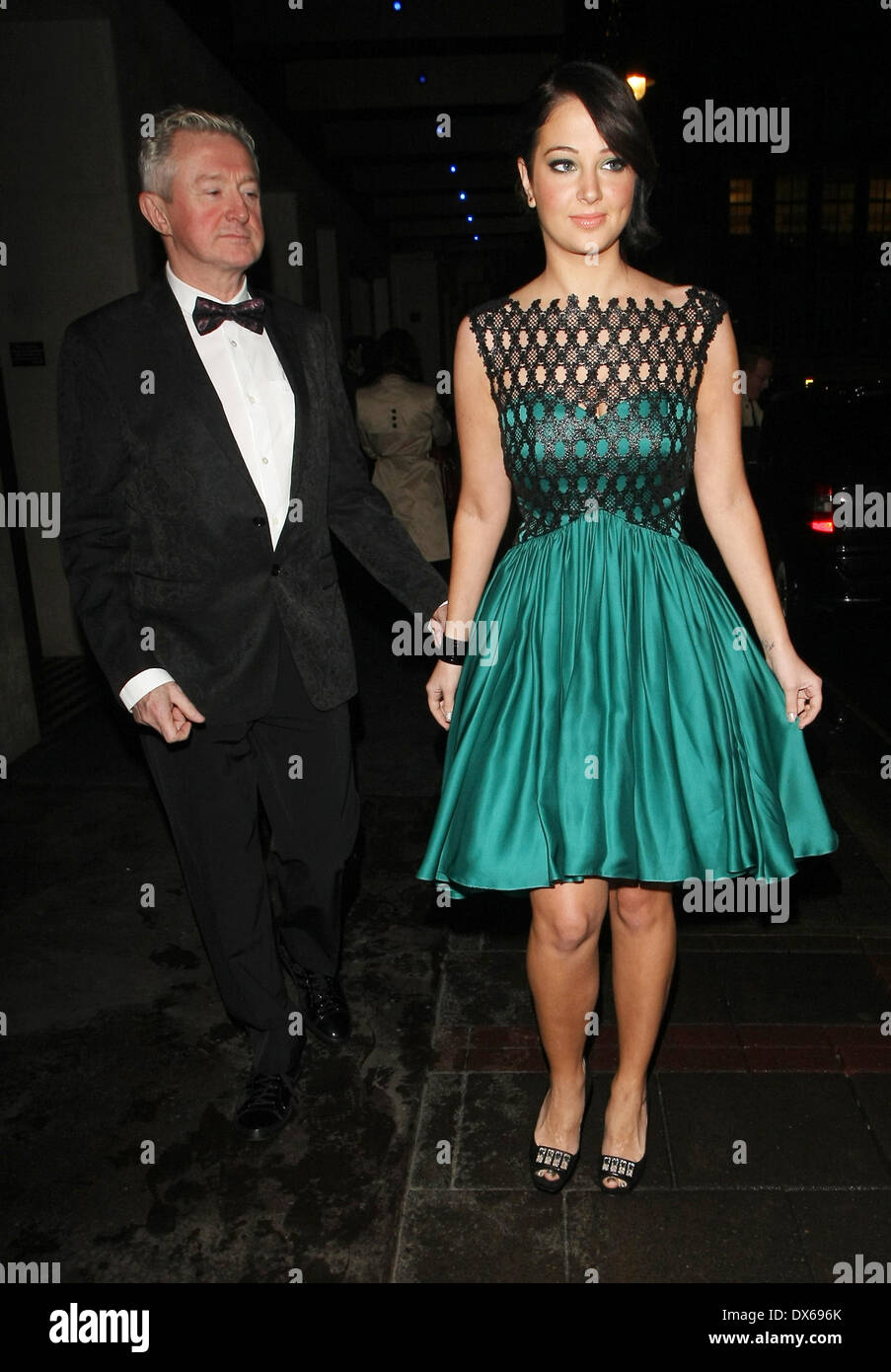 Louis Walsh and Tulisa Contostavlos outside the May Fair hotel London ...