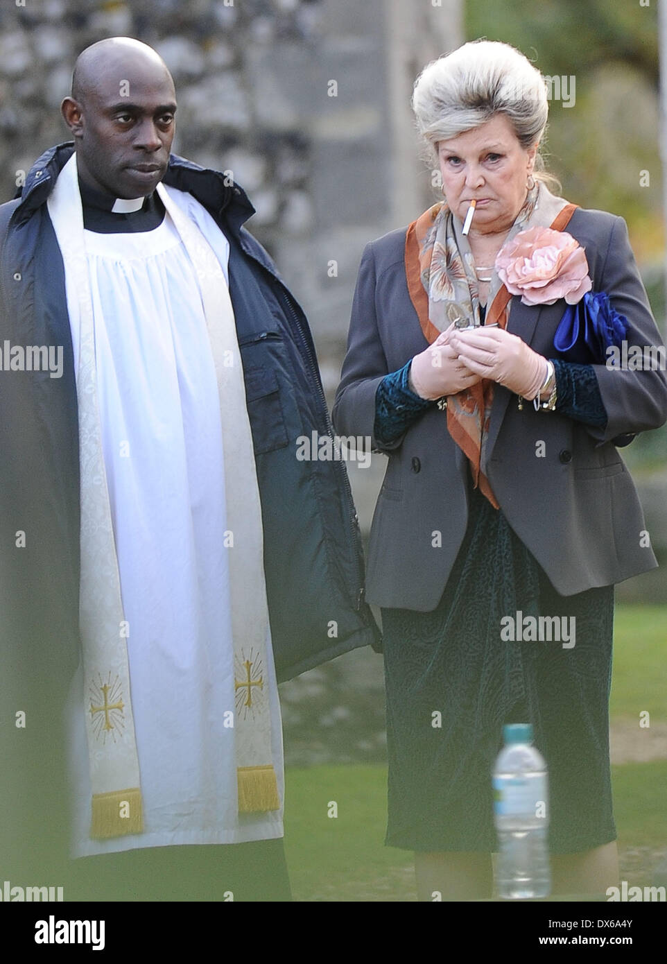 Ann Mitchell ( who plays Cora Cross ) 'Eastenders' cast filming scenes ...