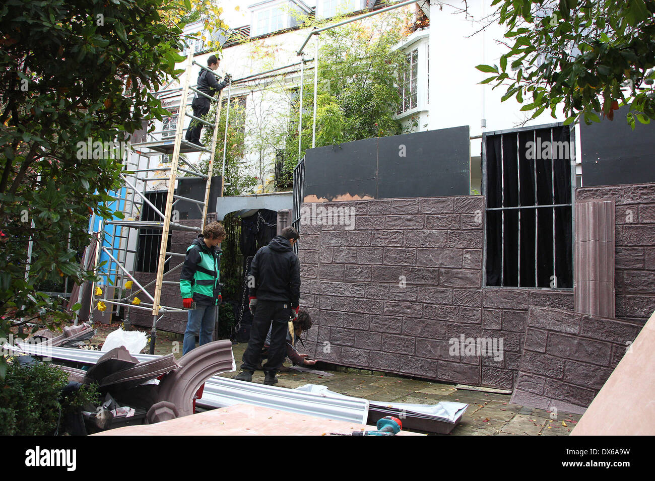 Jonathan Ross' house Preparations are underway at Jonathan Ross' house ...