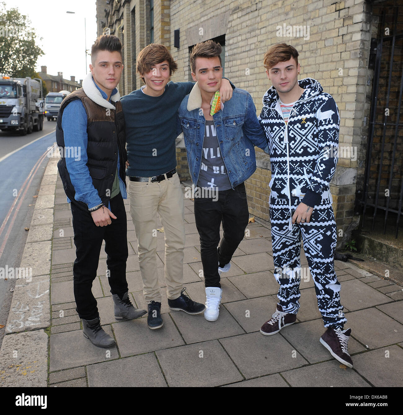 X Factor contestants Jamie Hamblett, George Shelley, Josh Cuthbert and ...