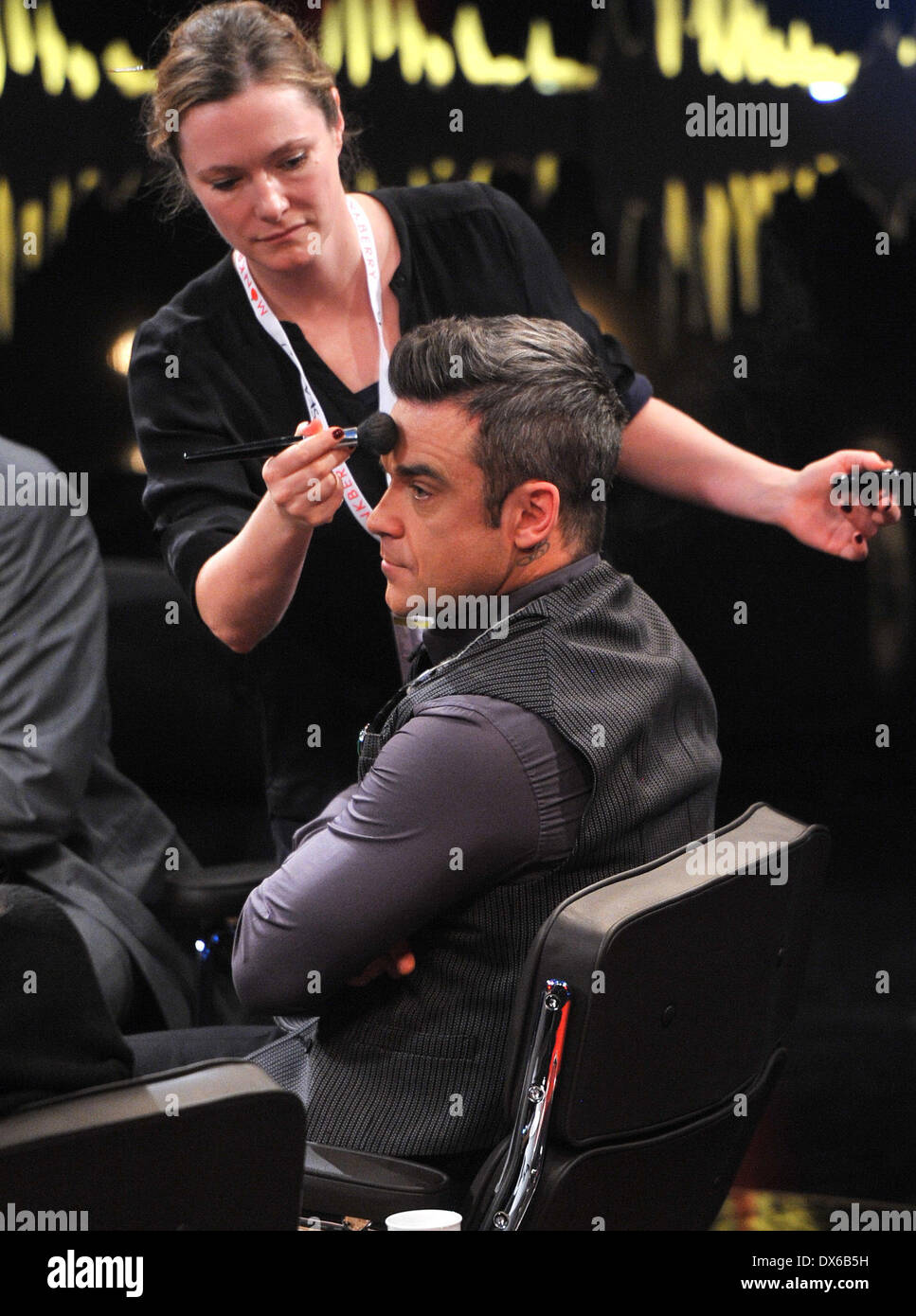 Robbie Williams Scandinavian primetime talkshow 'Skavlan' filmed at the ...