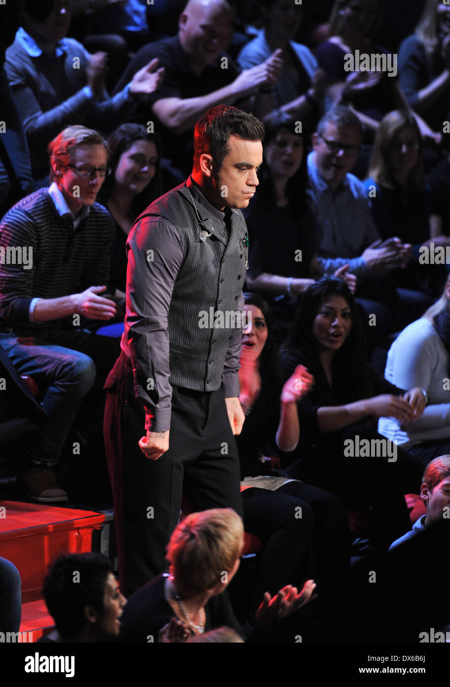 Robbie Williams Scandinavian primetime talkshow 'Skavlan' filmed at the ...