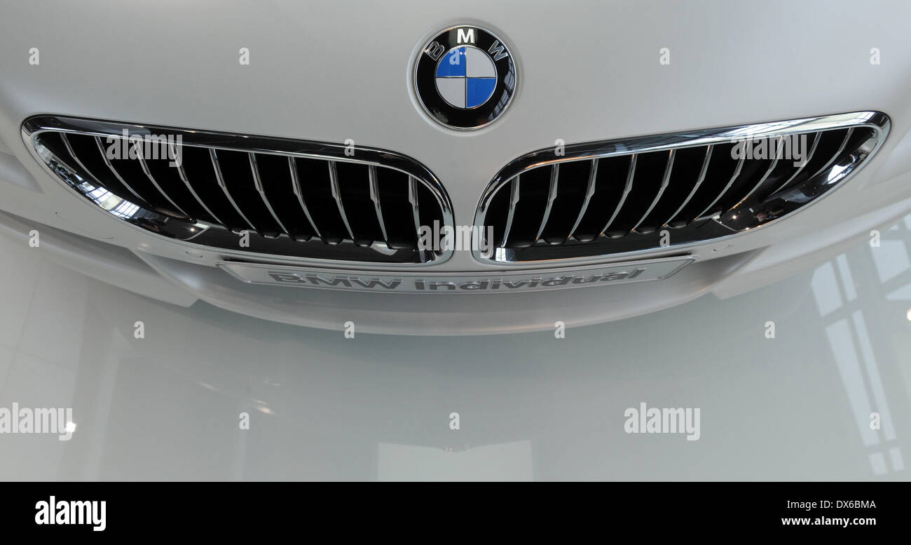 Munich, Germany. 19th Mar, 2014. The radiator grille of a BMW 650i is ...