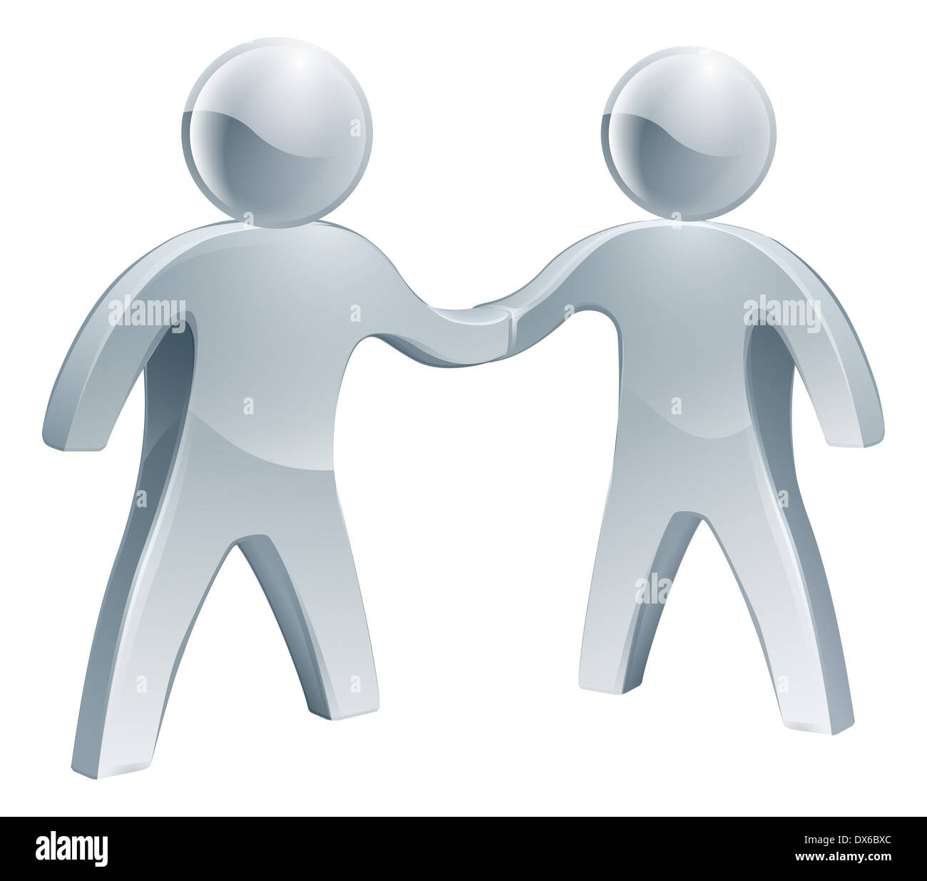 A pair of shaking hands silver people, business concept Stock Photo - Alamy