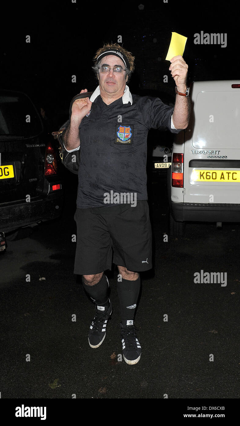 Danny Baker leaving a Halloween party held at the home of television ...