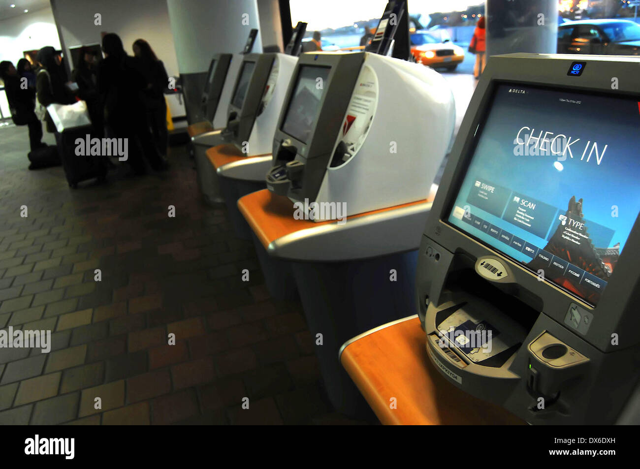 The Delta Airlines check-in kiosk, available for use on the first ...