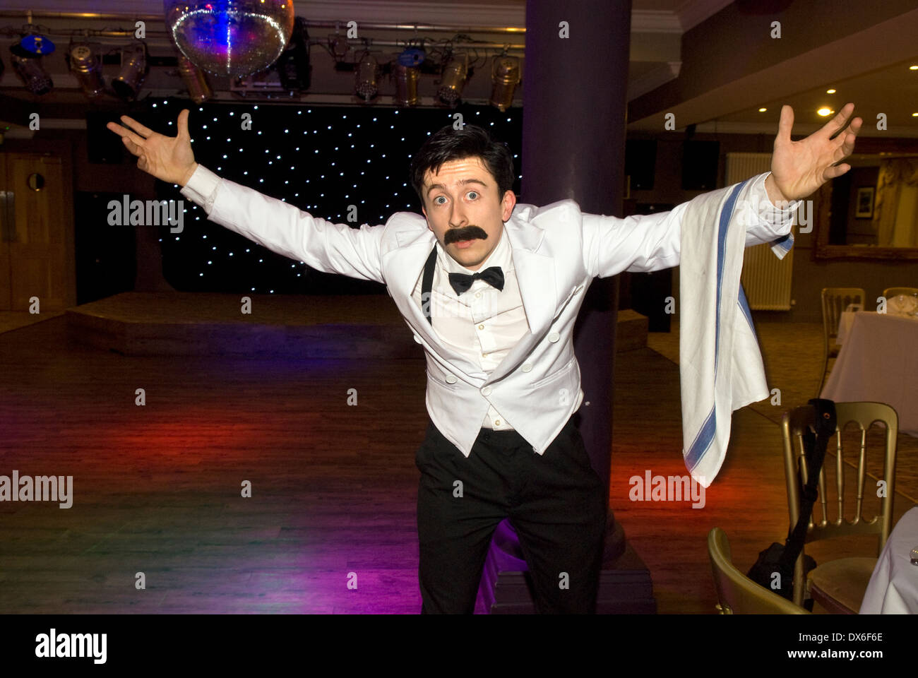Tribute actor playing hapless waiter Manuel from Fawlty Towers, Liphook ...
