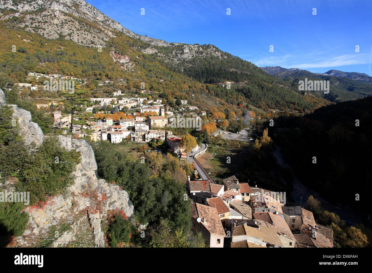 Picturesque village of the Esteron valley in the back country of the ...