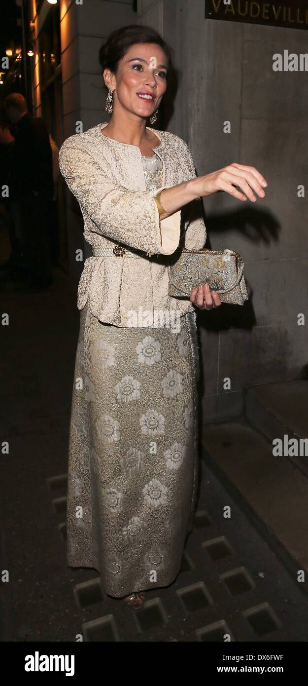 Anna Friel leaving the Vaudeville Theatre after the press night of ...