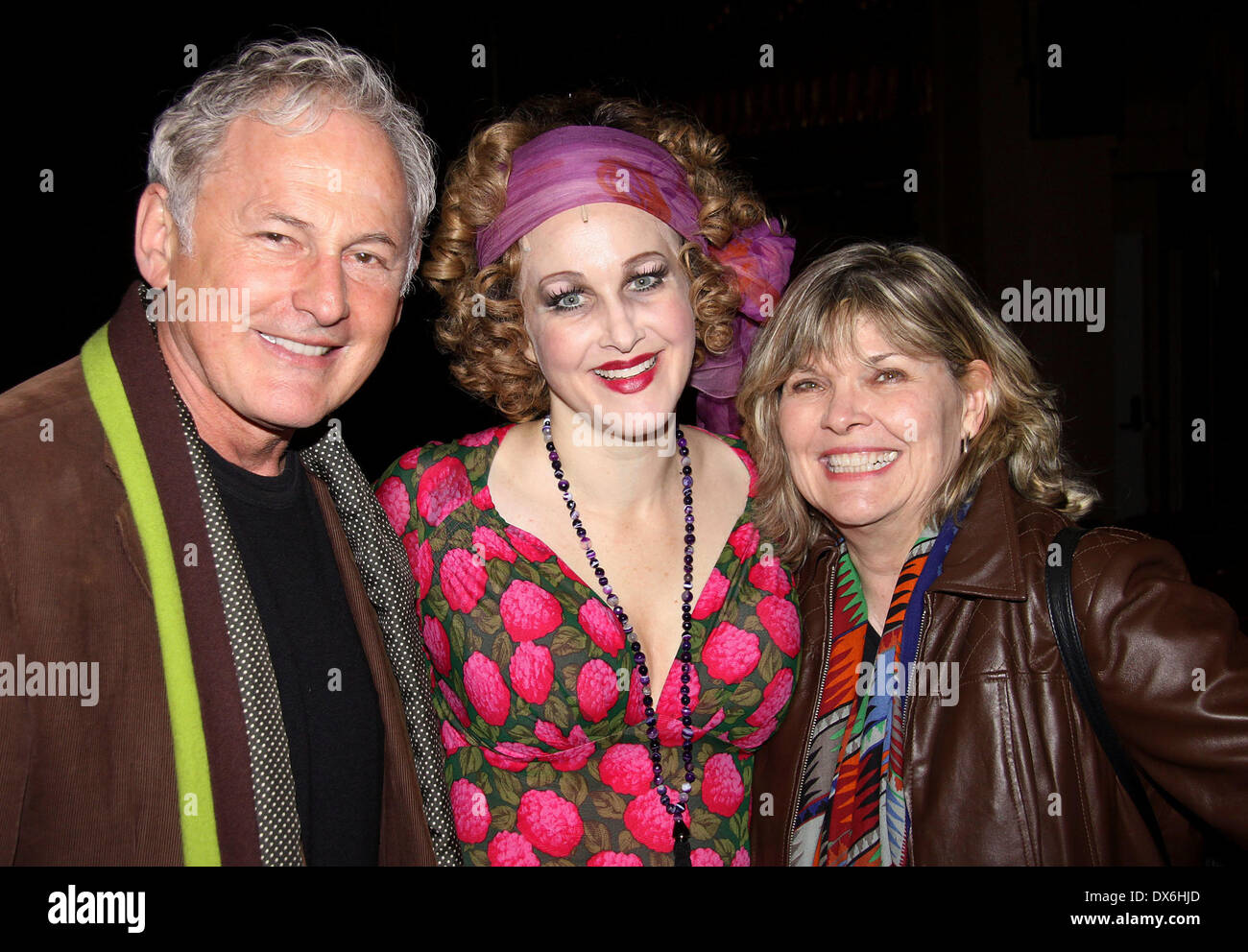 Victor Garber, Katie Finneran (in costume) and Debra Monk Photo op with ...