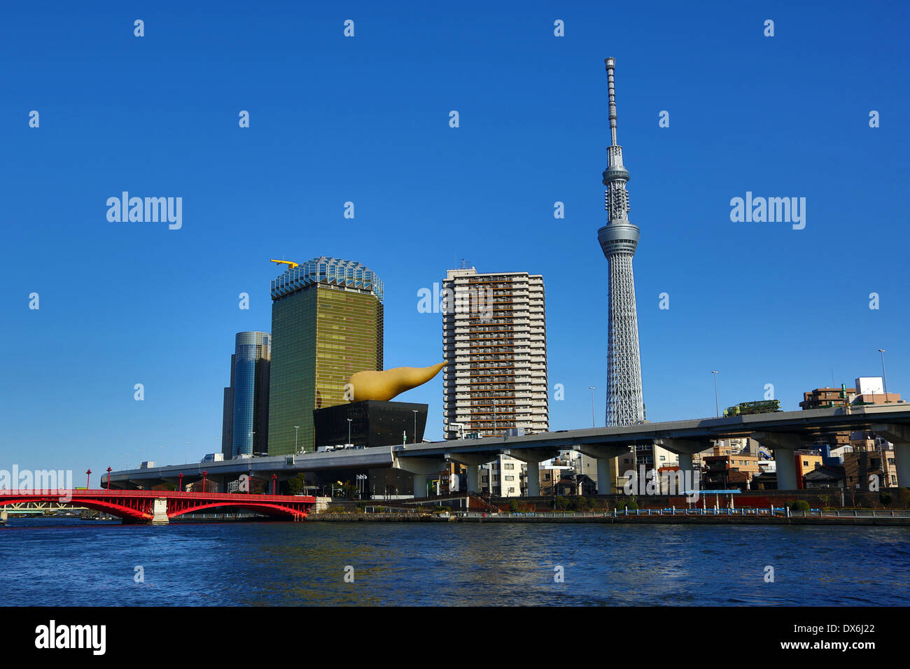 Skyline of the buildings in Sumida including the Tokyo Skytree as seen ...