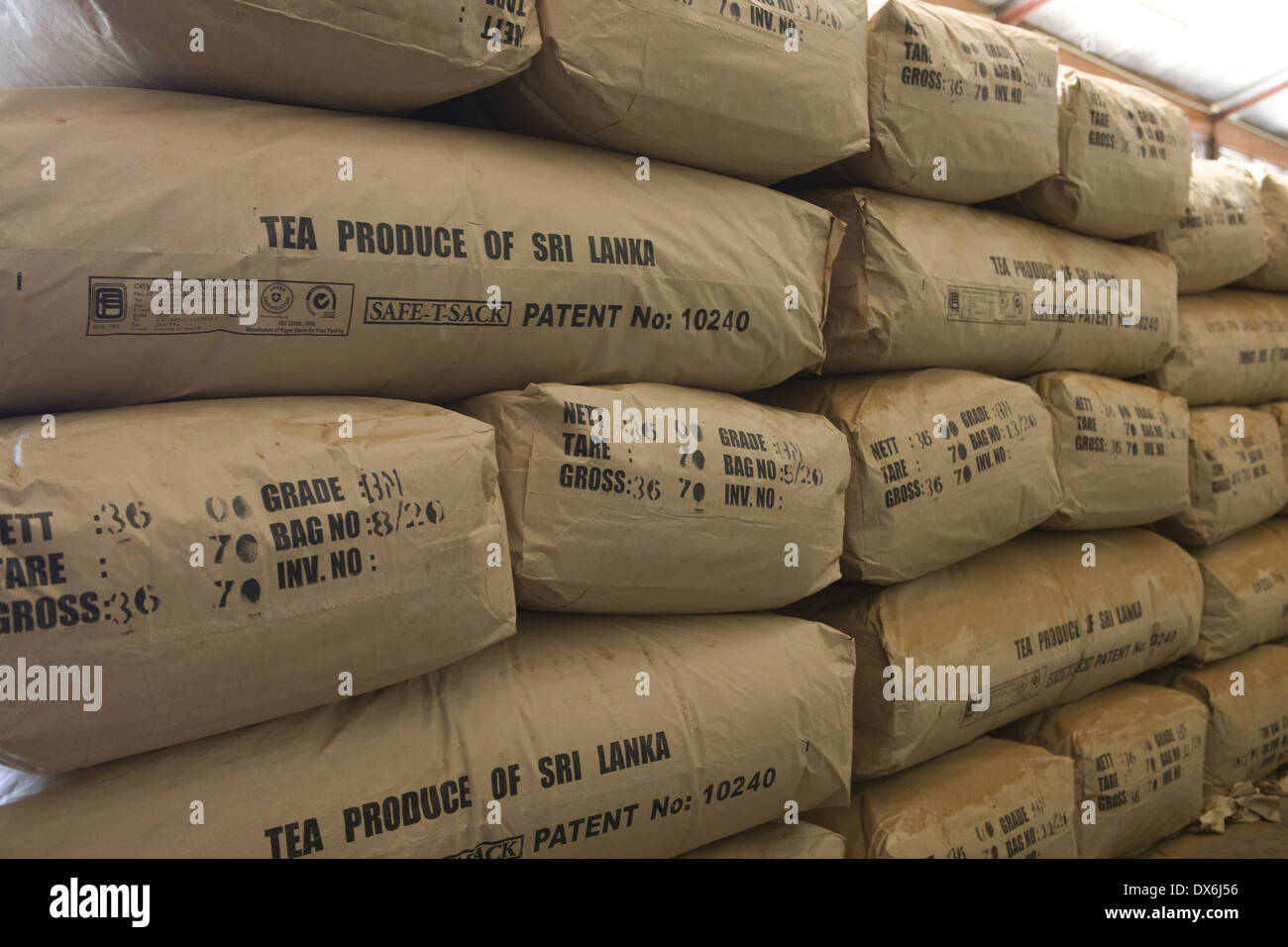 Sacks of Tea, Sri Lanka Stock Photo - Alamy