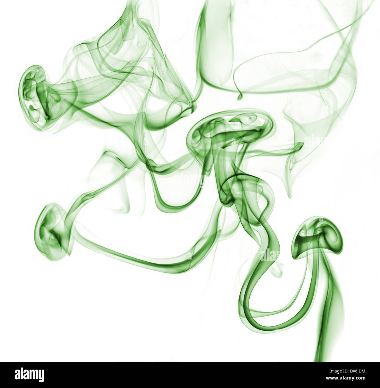 abstract green smoke isolated on white background Stock Photo - Alamy