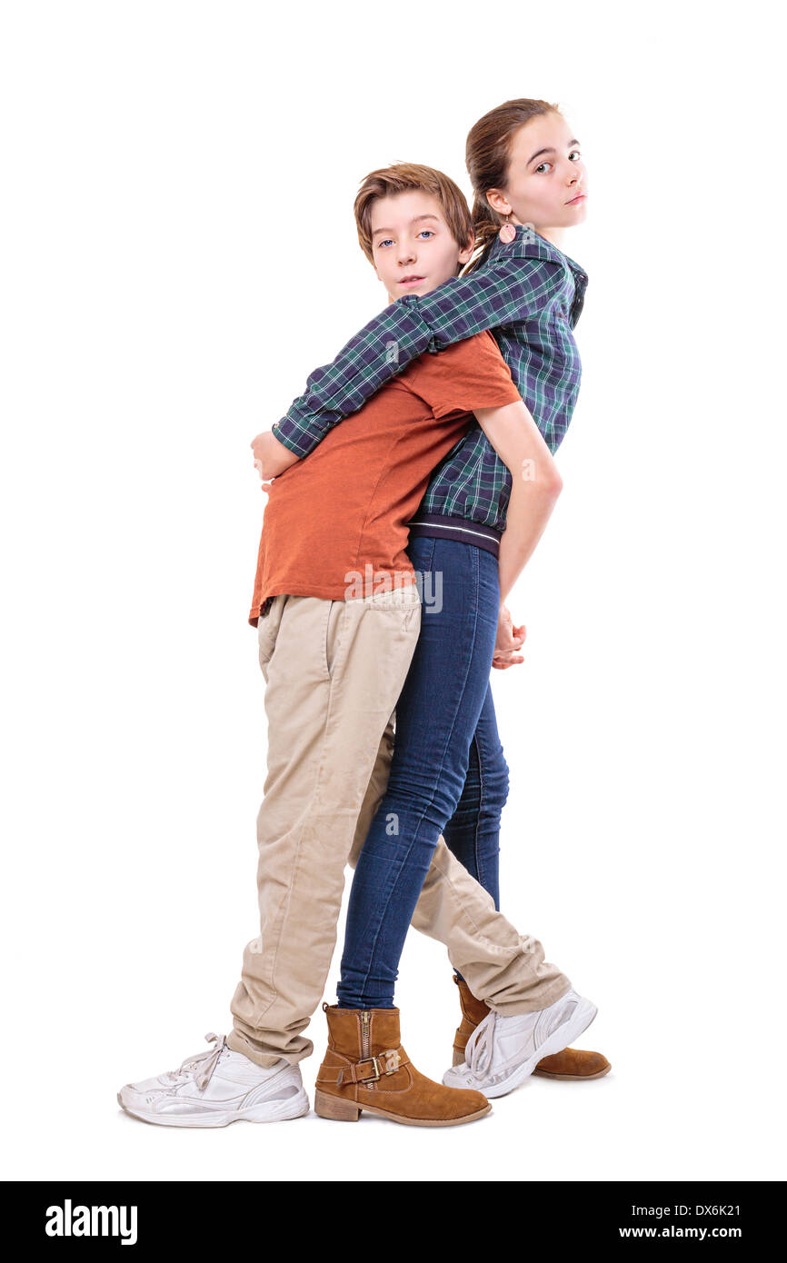 Siblings hugging hi-res stock photography and images - Alamy