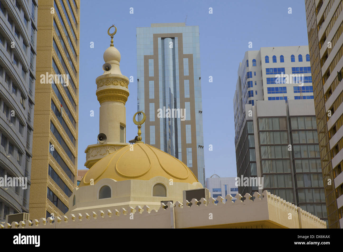 Middle East, UAE, Abu Dhabi, Mosque & Contemporary Architecture Stock ...