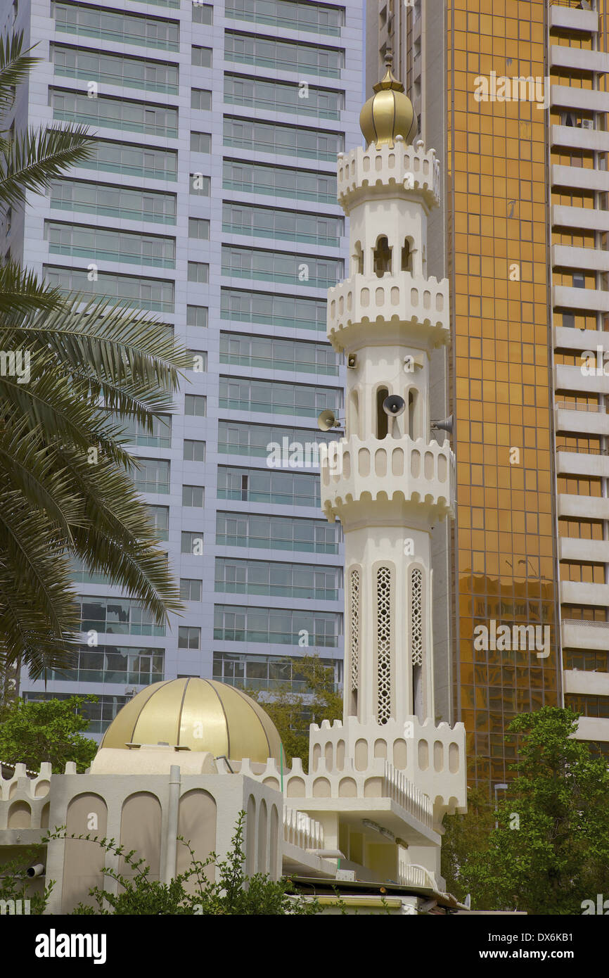 Middle East, UAE, Abu Dhabi, Mosque & Contemporary Architecture Stock ...