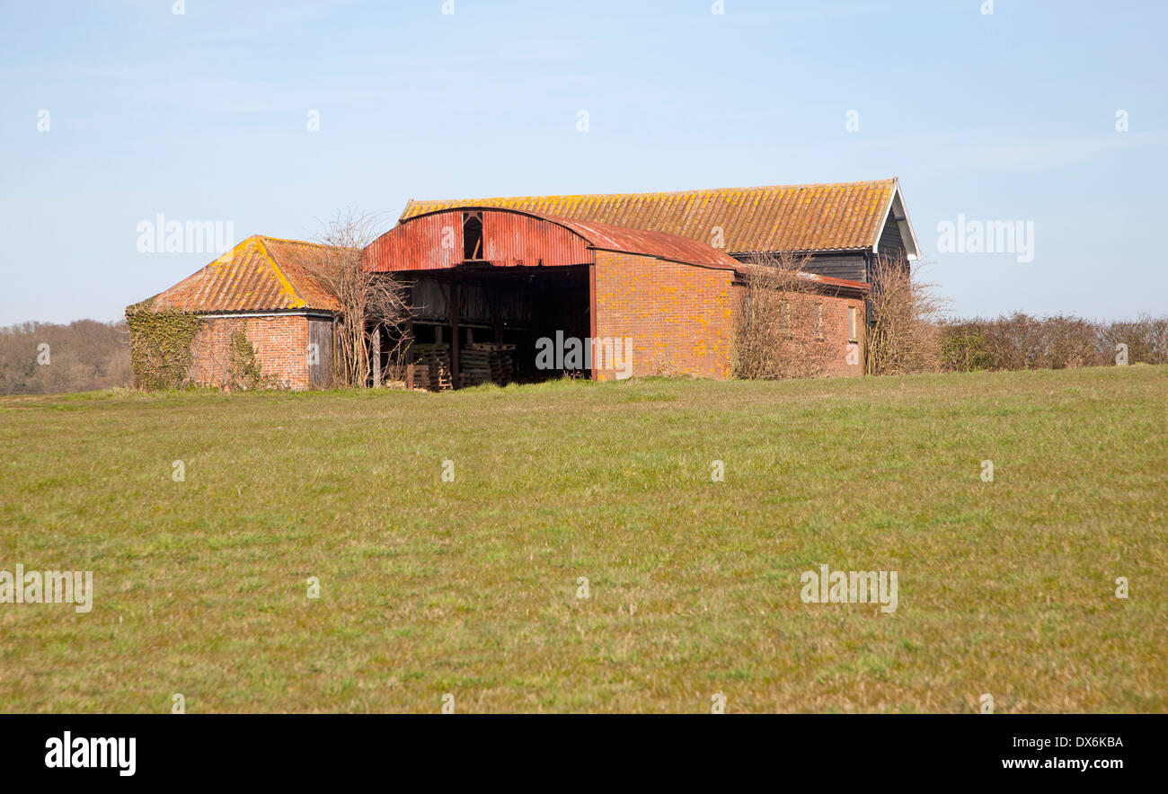 Barn used for farm storage in field at Easton, Suffolk, England Stock ...
