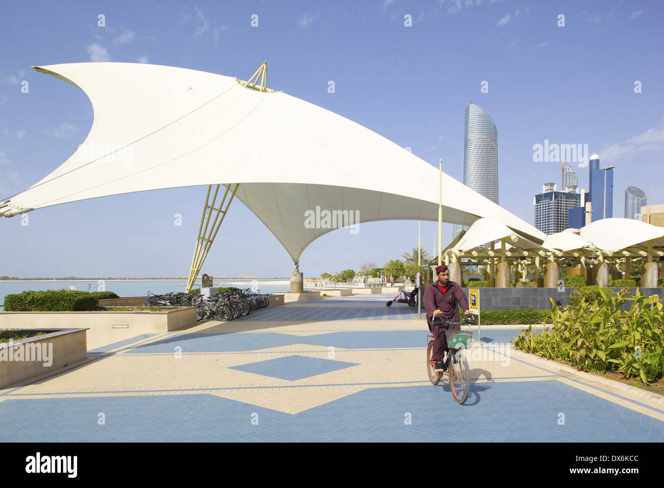 Middle East, UAE, Abu Dhabi, Contemporary Architecture along the ...