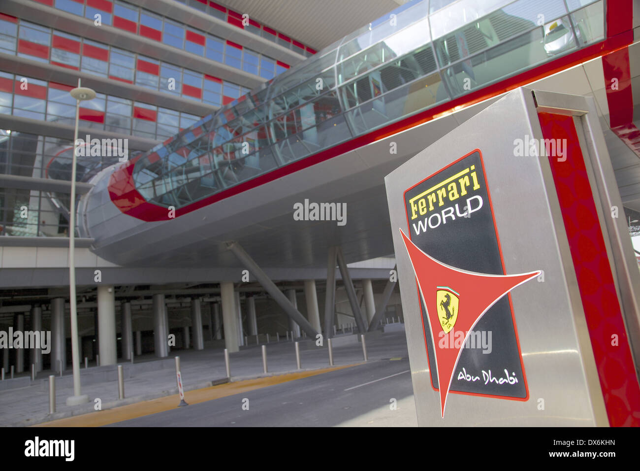 Middle East, UAE, Abu Dhabi, Yas Island, Ferrari World, Exterior Stock ...