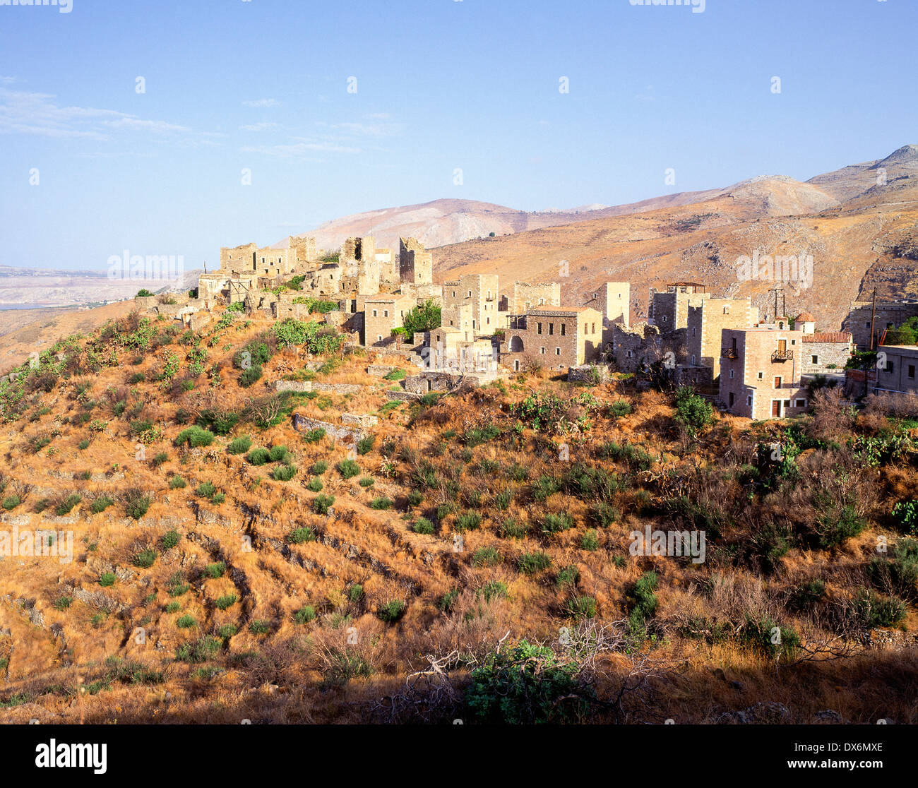 Vathia village the Mani Peninsula Peloponnese Greece Stock Photo - Alamy