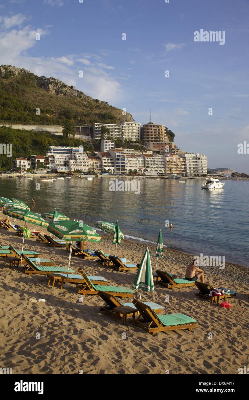 Europe, Montenegro, Budva Bay, Becici, View of Beach Stock Photo - Alamy