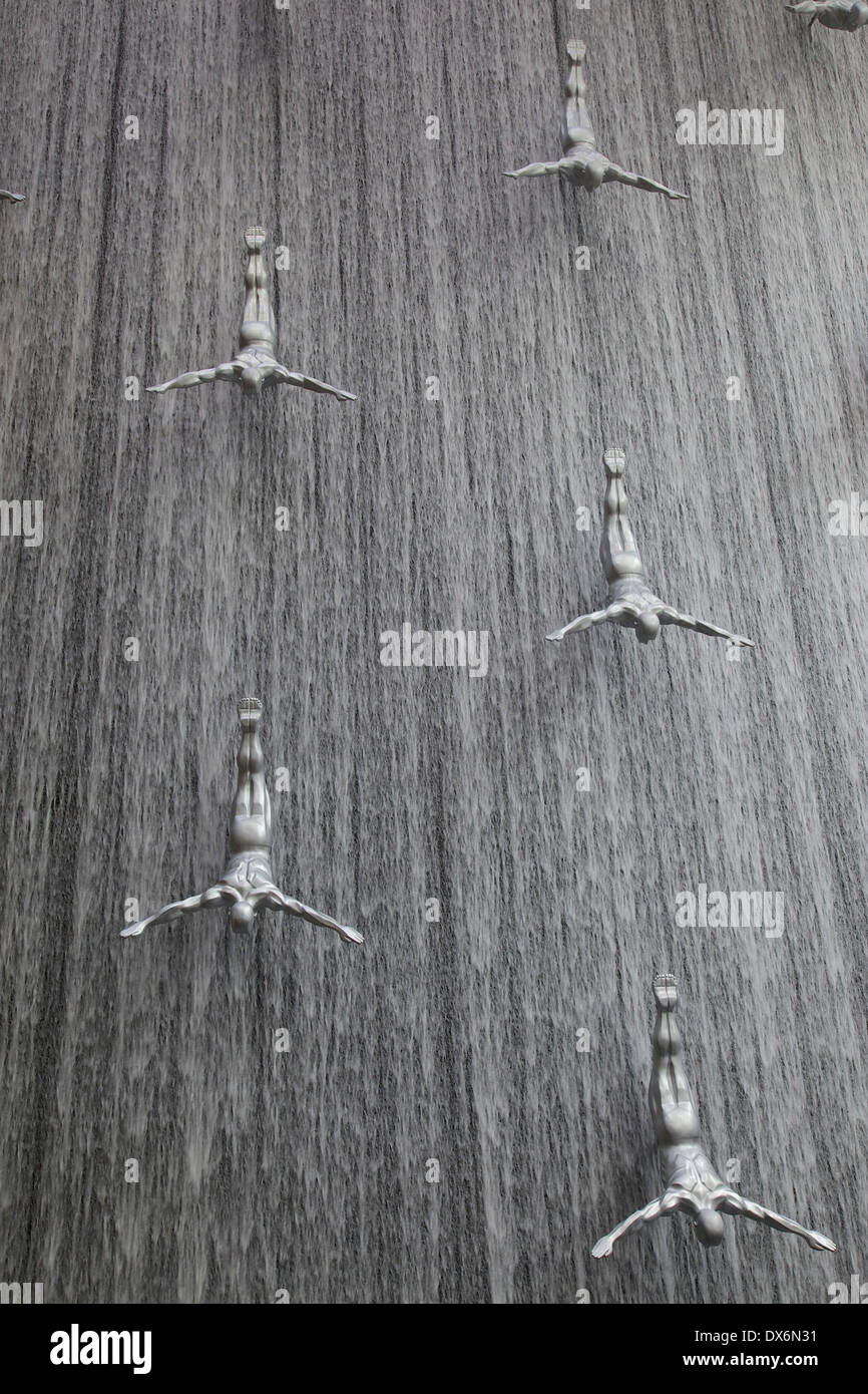 Middle East, United Arab Emirates, Dubai, The Dubai Mall, Waterfall ...