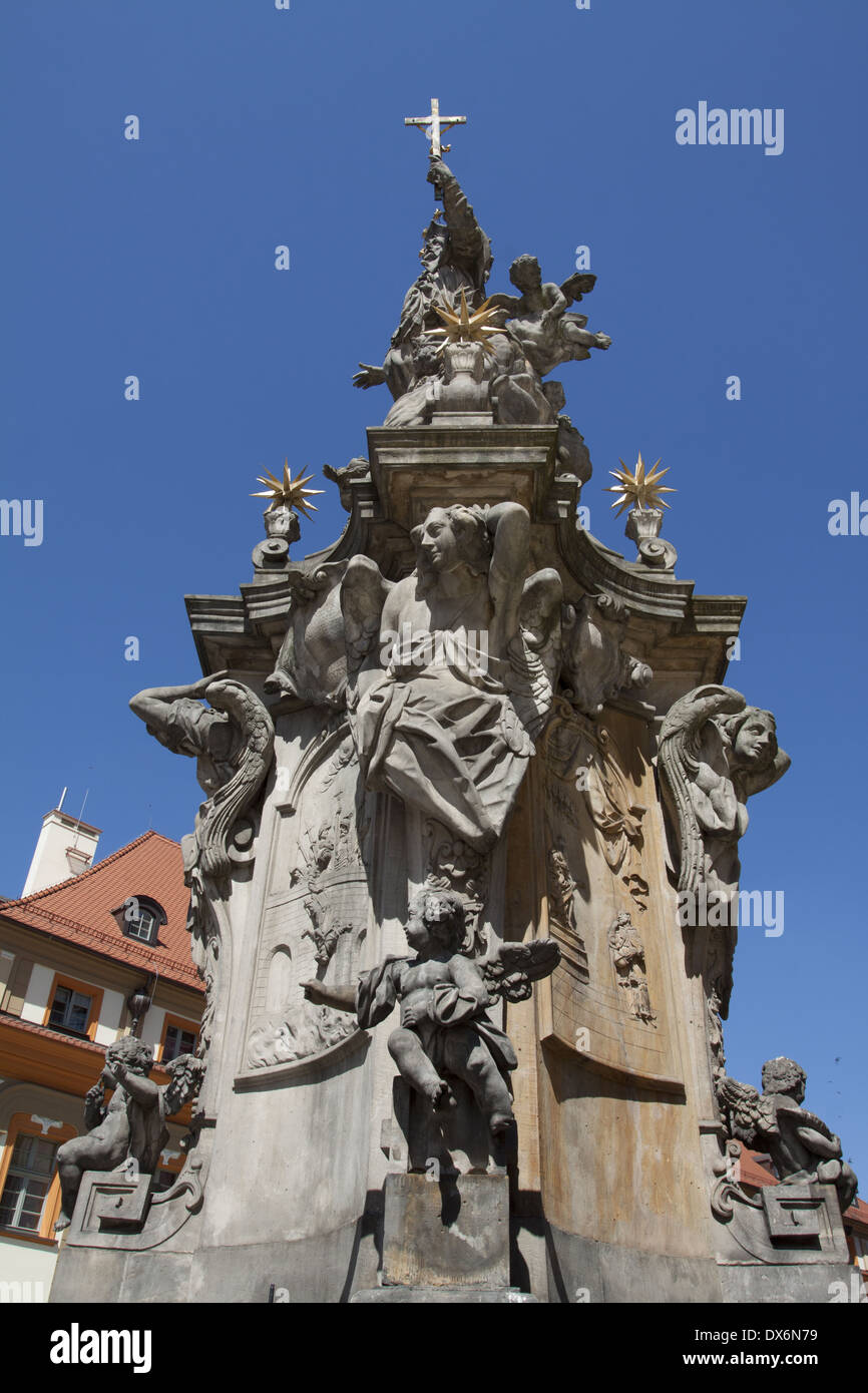 Saint John of Nepomuk (John Nepomucene) monument from 1732 in Ostrow ...