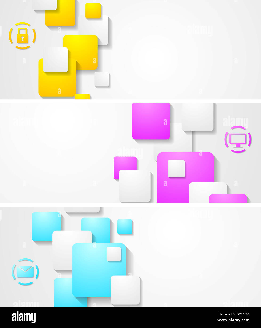 Abstract tech vector bright banners Stock Photo - Alamy