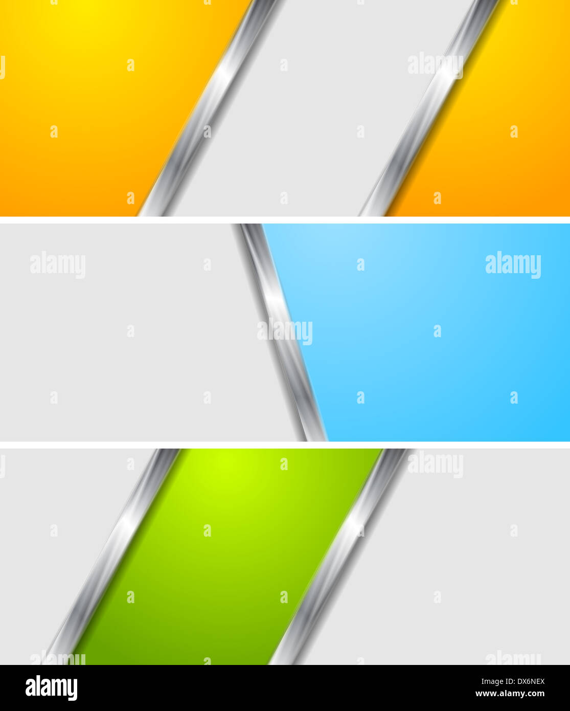 Abstract bright metallic vector banners Stock Photo - Alamy