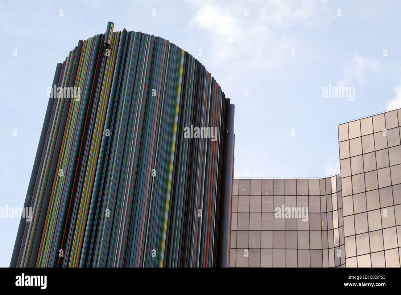 Colorful Striped Tower Monument at La Defense Stock Photo - Alamy