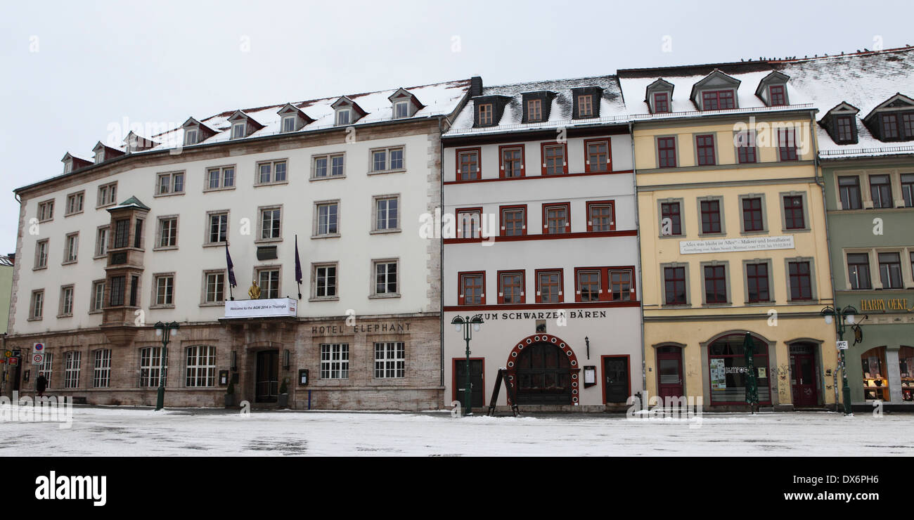 Buildings on the market place in Weimar, Germany Stock Photo - Alamy